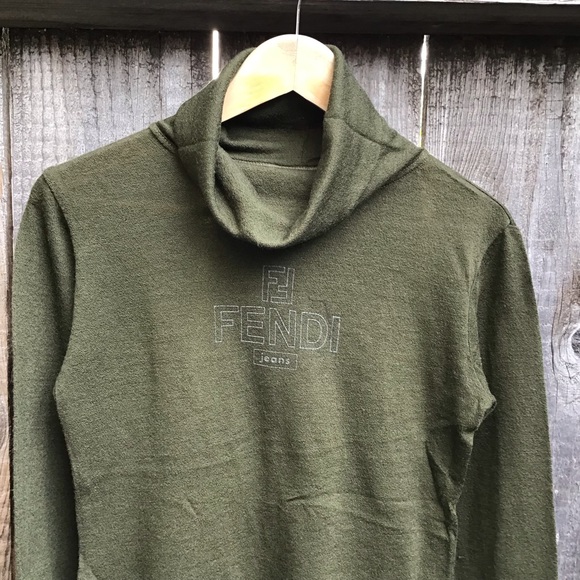 Fendi | Sweaters | Vintage 9s Fendi Roma Jeans Mesh Wool Designer ...